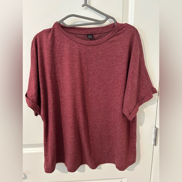 SHEIN | Tops | Oversized Maroon Basic Tshirt From Shein | Poshmark